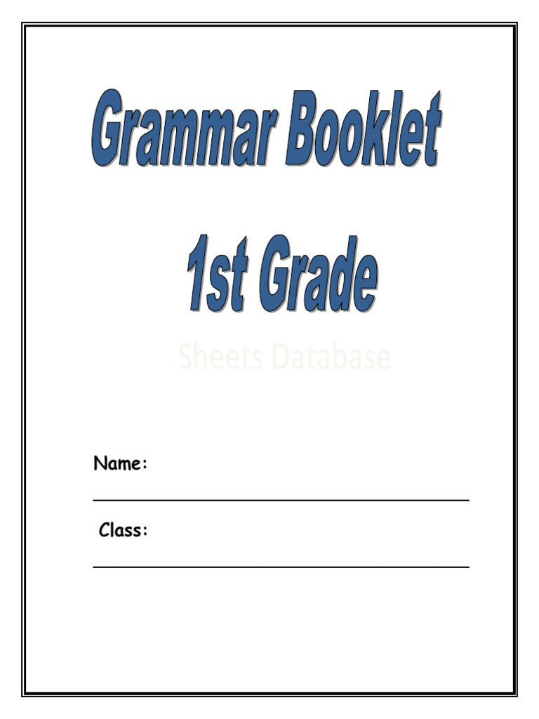 Grammar Booklet 1st Grade 8 U5bvy0 | PDF | Plural | Pronoun
