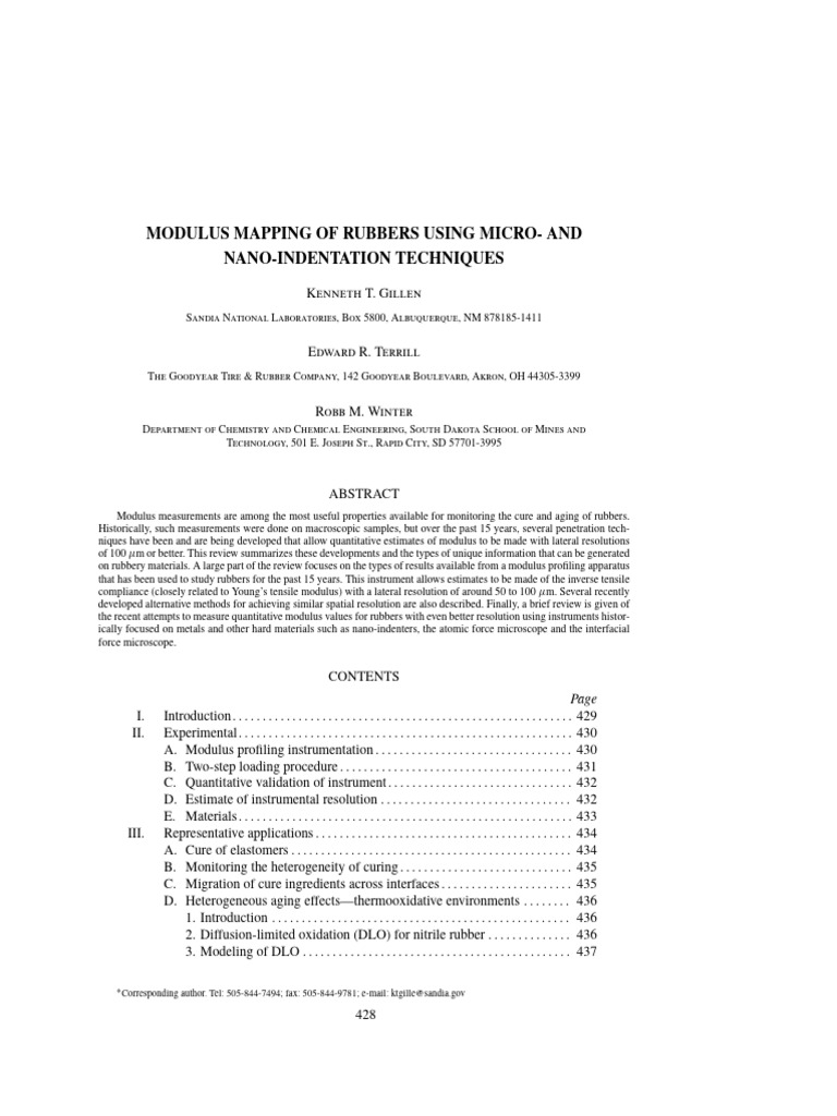 Modulus Mapping of Rubbers Using Micro - and Nano-Indentation ...