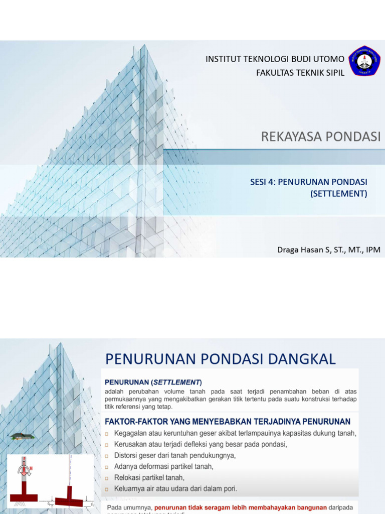 Penurunan Pondasi: Jenis dan Contoh | PDF