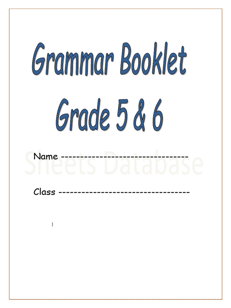 Grade 5 and 6 Grammar Sheets Database 1 | PDF | Comma | Sentence ...