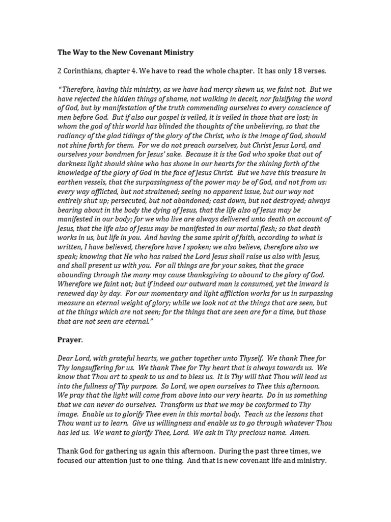 The New Covenant 4 How Can We Be Brought Into This New Covenant ...
