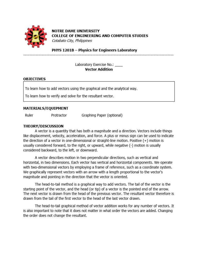 Lab Exercise 005 (1) | PDF | Euclidean Vector | Force