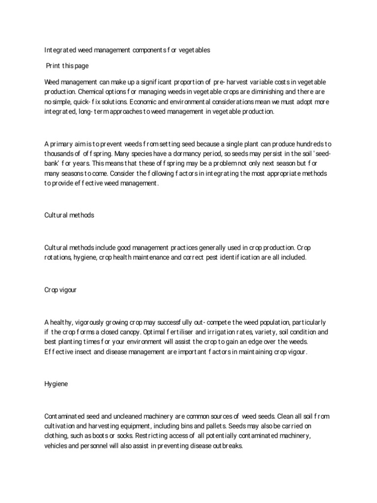 Integrated weed management | PDF