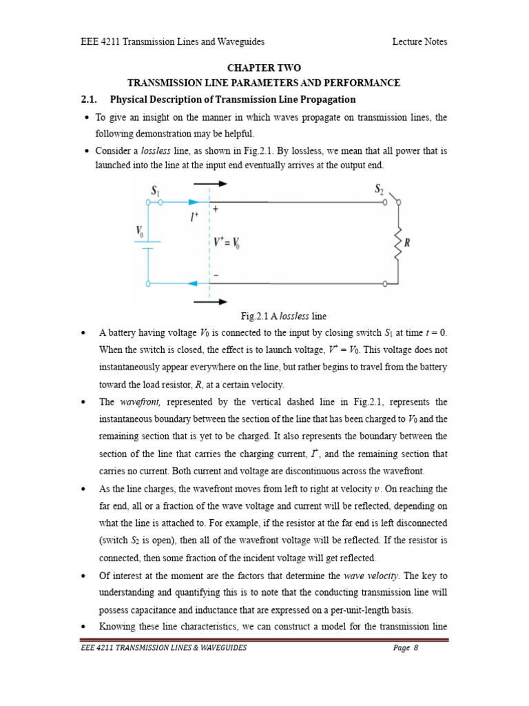 Lecture 2 - Transmission Line Parameters and Performance | PDF | Transmission Line | Waves