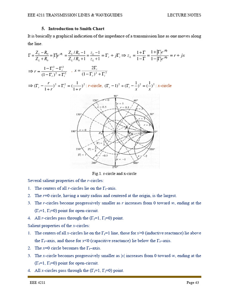 Handout 5 - Introduction To Smith Chart | Download Free PDF | Computer ...