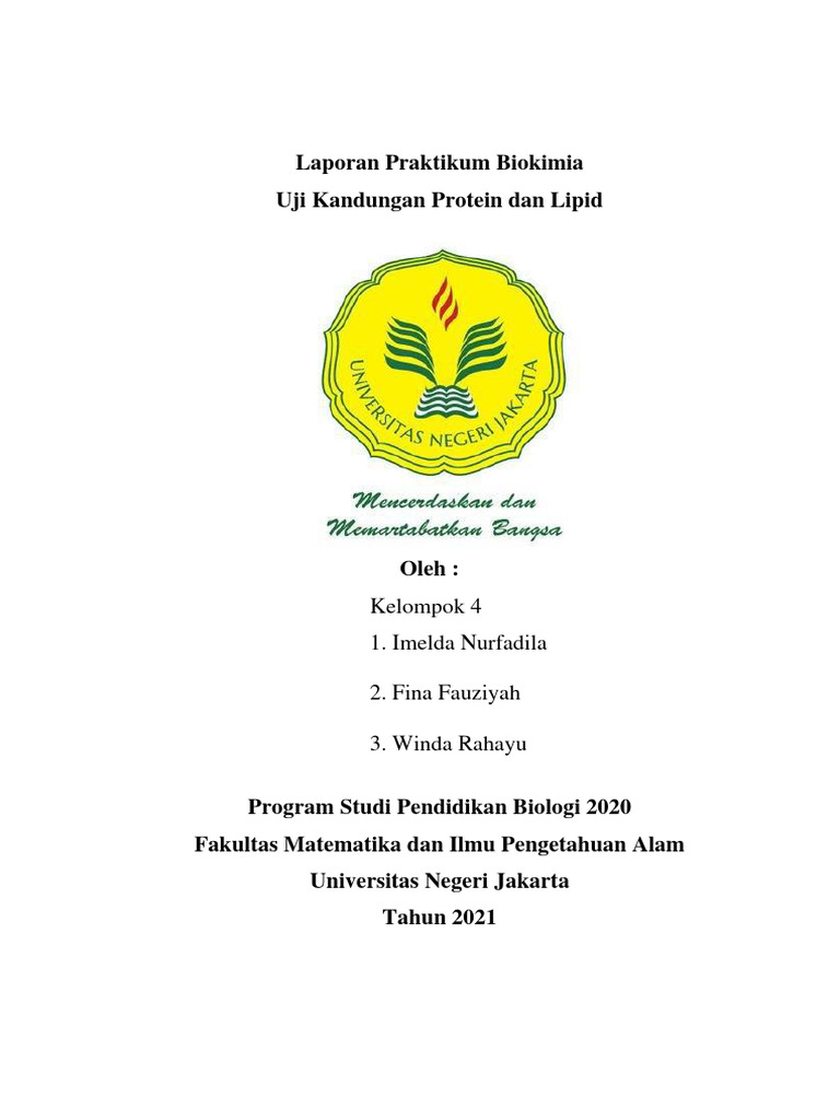 Laporan Praktikum Biokimia - Kelompok 11 - PBB - Uji Protein Dan Lipid | PDF | Pengembangan Diri ...