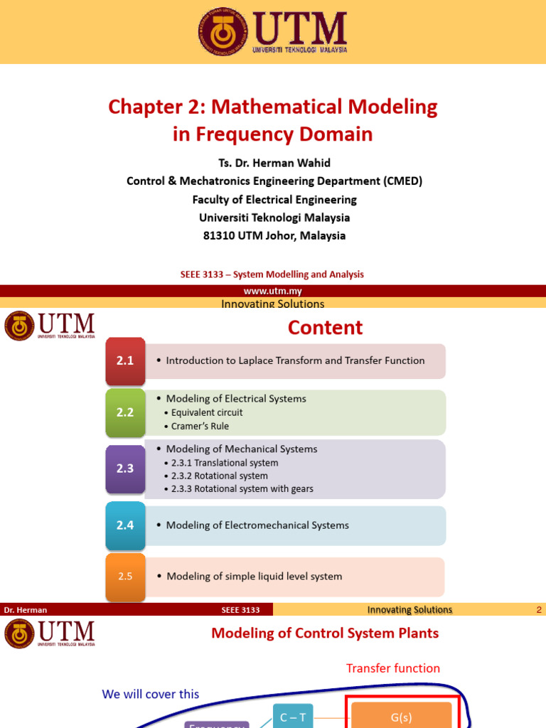 Chapter 2 Mathematical Modeling Freq Domain | PDF | Electric Motor | Laplace Transform