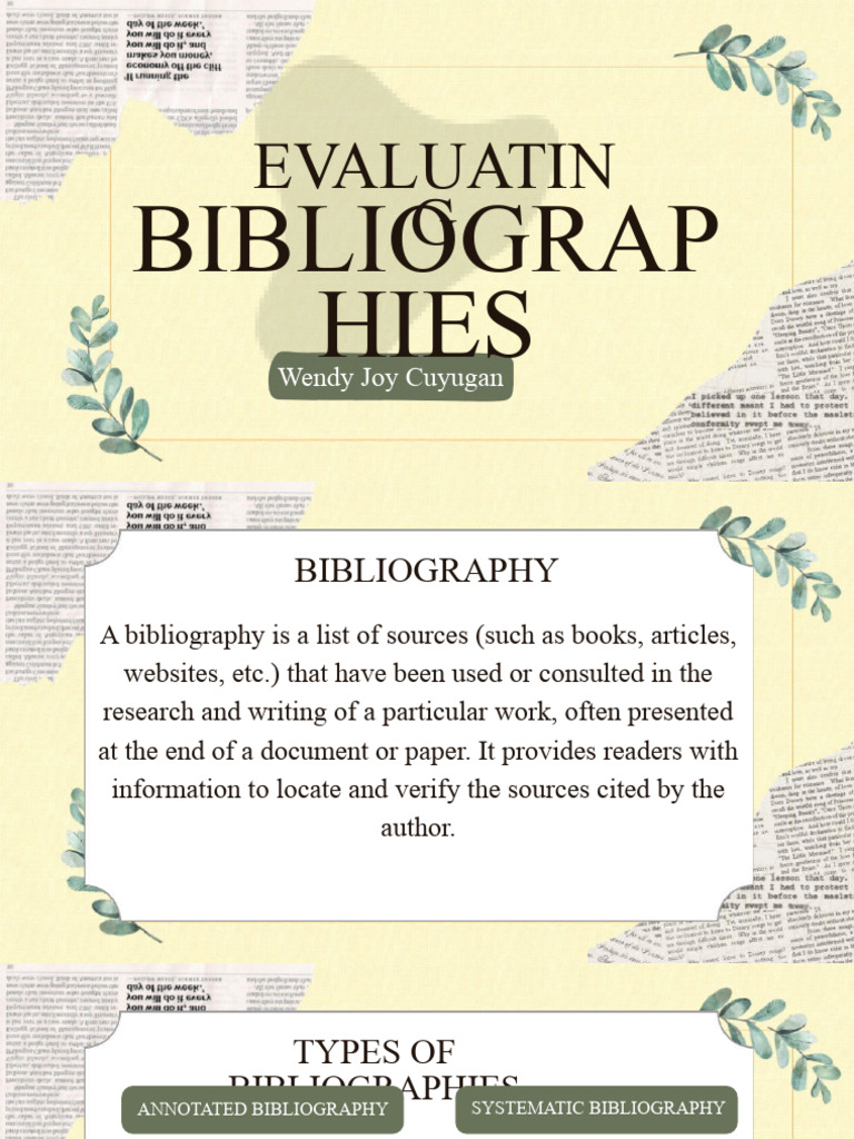 Understanding Bibliographies and Types | PDF | Bibliography | Library ...
