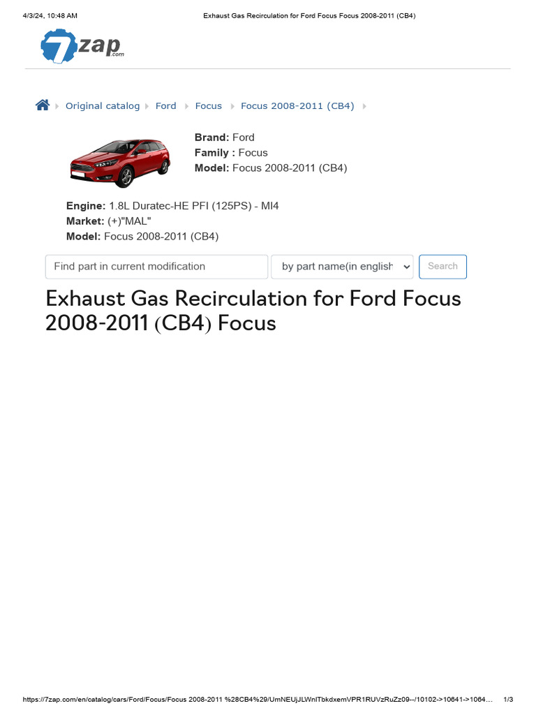 Exhaust Gas Recirculation For Ford Focus Focus 2008-2011 (CB4) | PDF