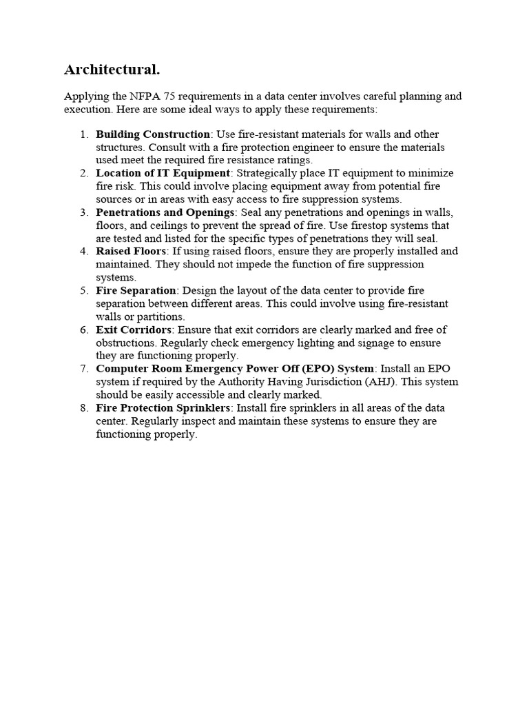 NFPA 75 Requirements | PDF