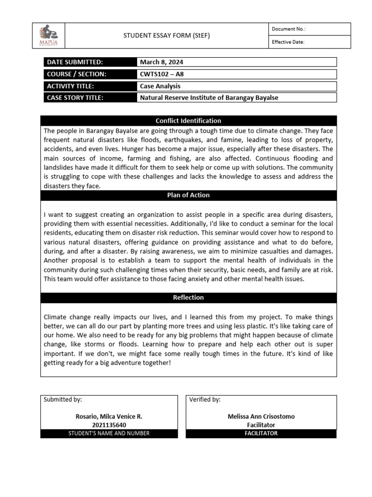 Essay #3 | PDF | Flood | Natural Disasters