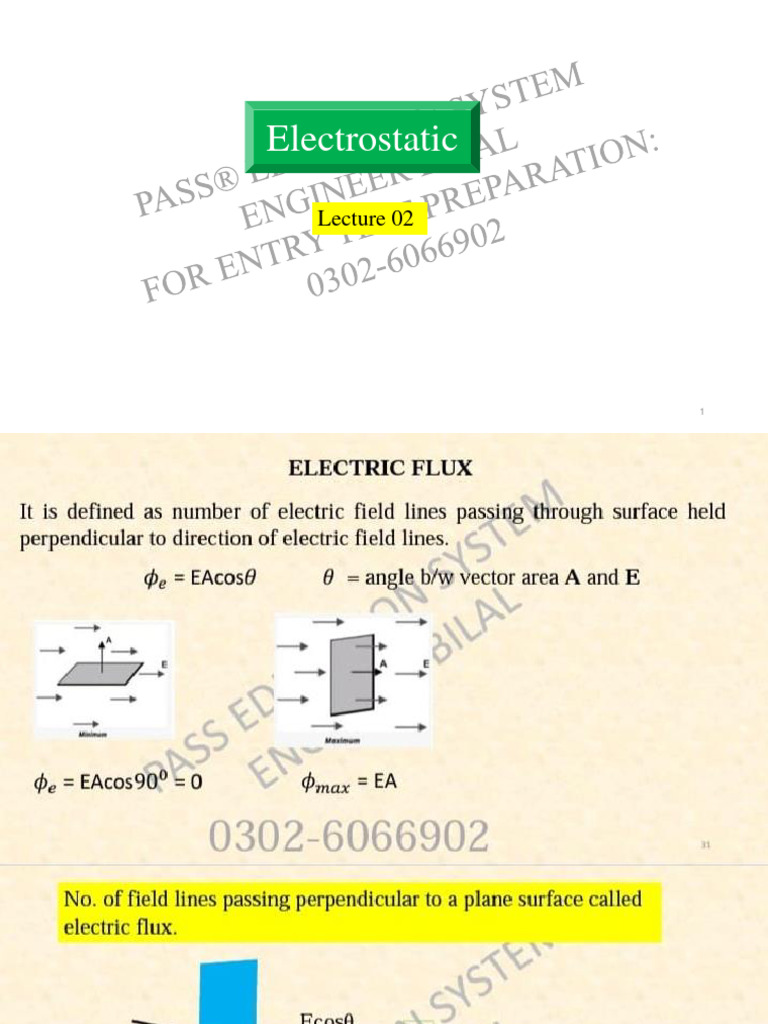 Lecture 08 Electrostatic Part 2 Analytical Gemoetry Series Part 2 Download Free Pdf