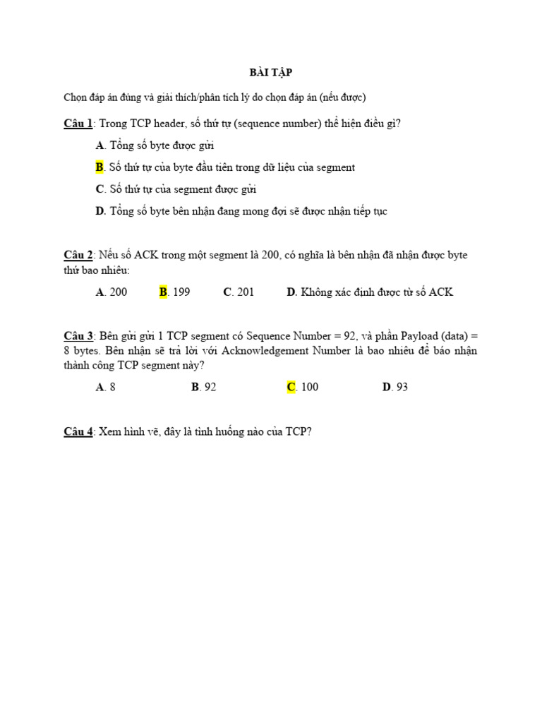 Bài tập C3 TCP - 03.04.2024 | PDF