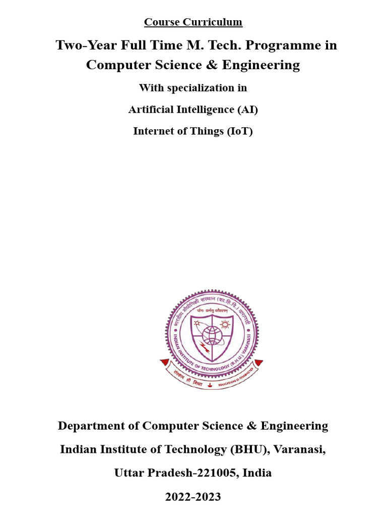 curriculum_m.tech_2022-23 | PDF | Artificial Intelligence | Intelligence (AI) & Semantics