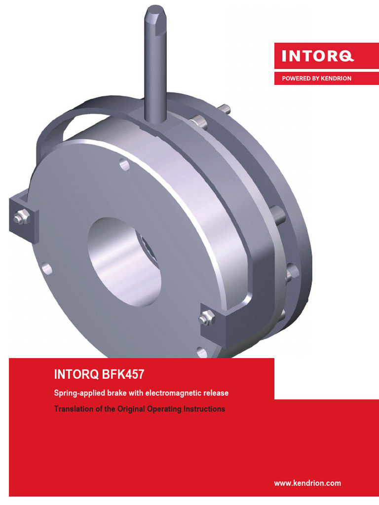 Operating Instruction Spring Applied Brake BFK457 - 2022 - 02 | PDF ...