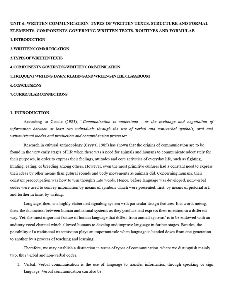 Unit 6 Written Communication | PDF | Communication | Nonverbal ...