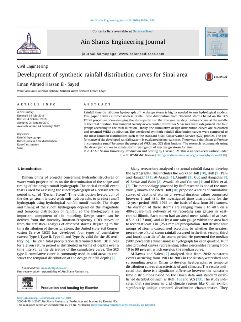 Sinai Rainfall Distribution Curves | PDF | Precipitation | Rain