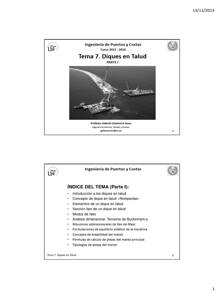 OM-7.1. Diques en Talud | PDF | Dique