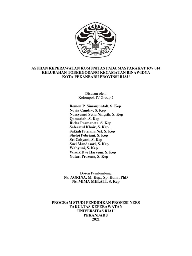 Laporan Komunitas Kel 4 RW - 14 Grup 2 | PDF | Pengembangan Diri | Kesehatan Holistik