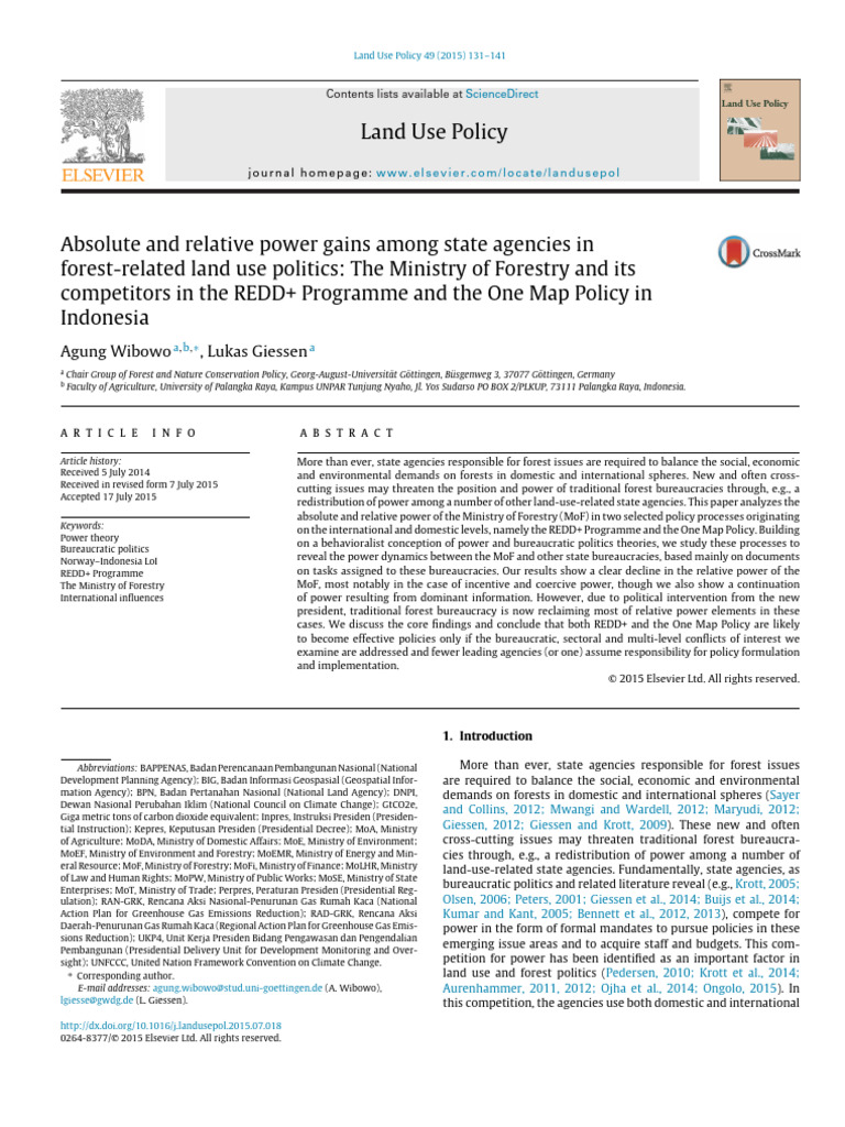 Absolute and relative power gains among state agencies inforest-related ...