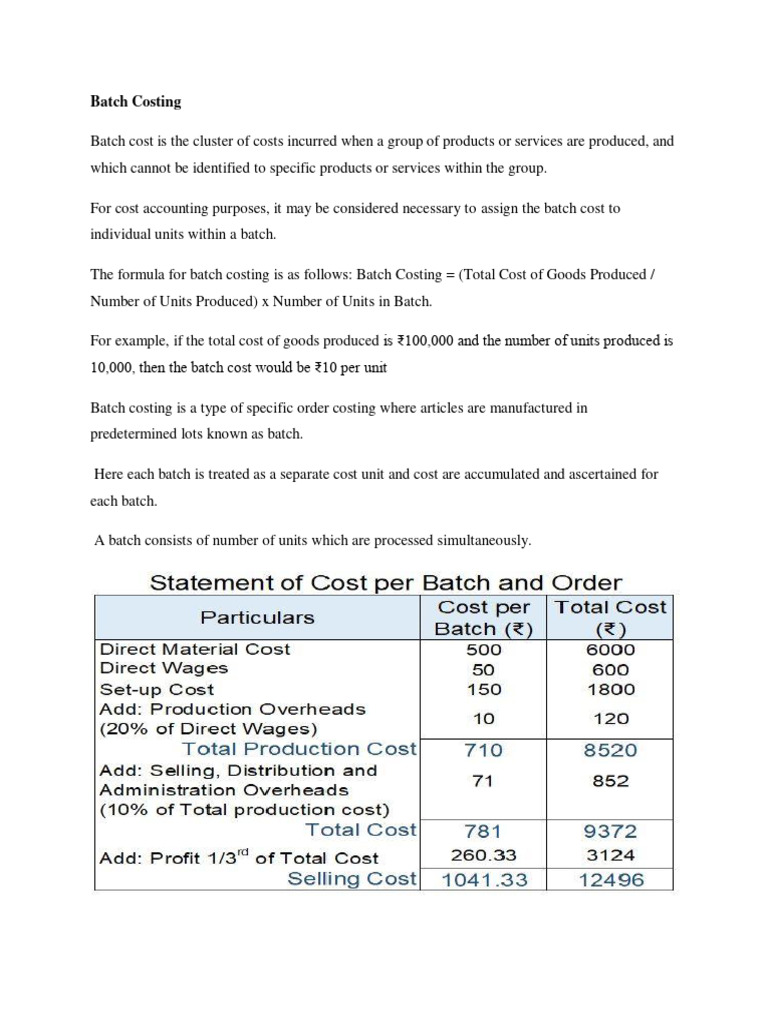 Batch-Costing (Cost Accounting) | PDF | Economies | Business Process