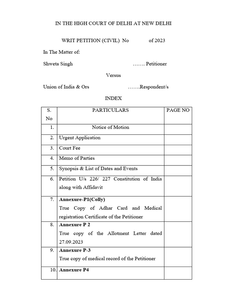 Shweta Singh Writ | PDF | Mandamus | Writ