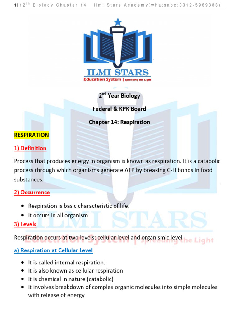 Class 12 Biology Chapter 14 Notes | PDF | Exhalation | Lung