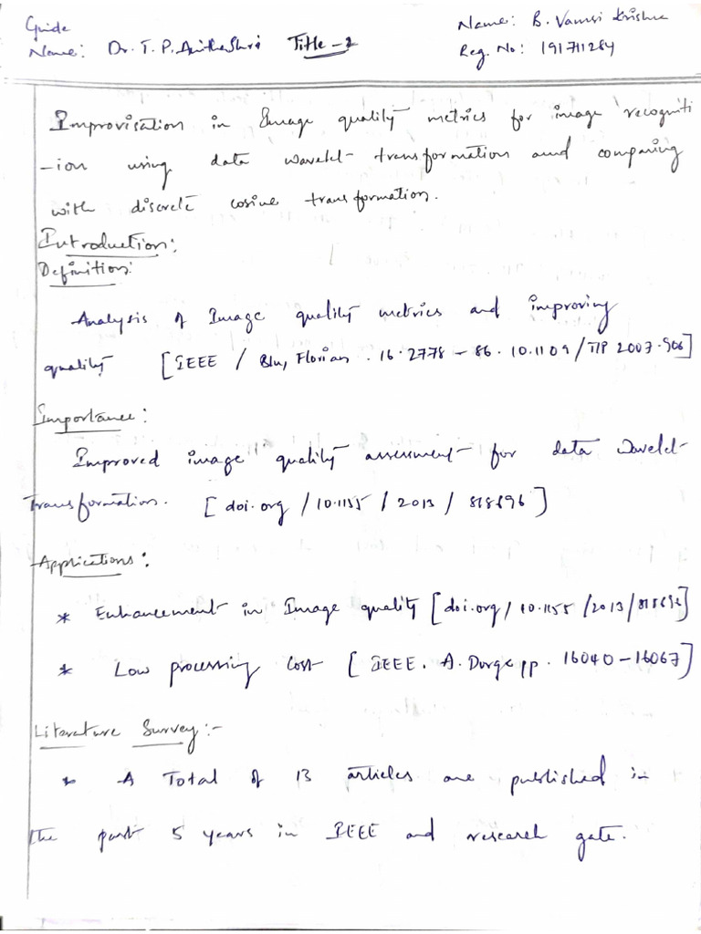Improving Image Quality | PDF