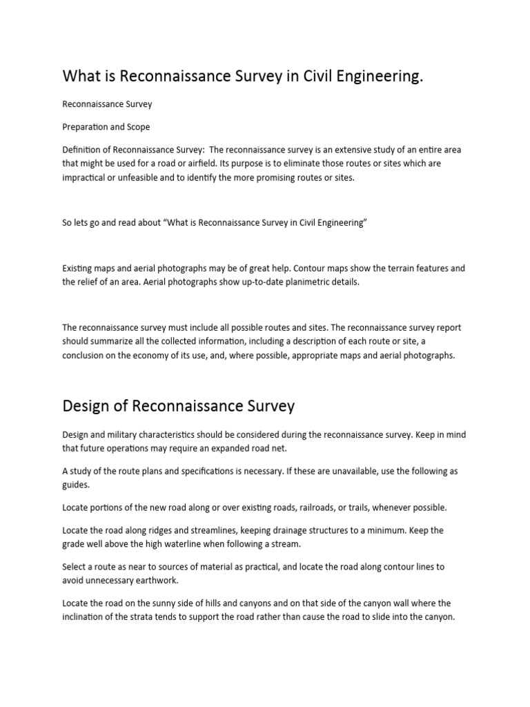 Design of Recon | Download Free PDF | Surveying | Reconnaissance