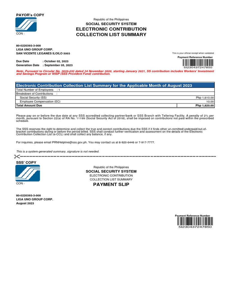 Electronic Contribution Collection List Summary | PDF | Social Security ...