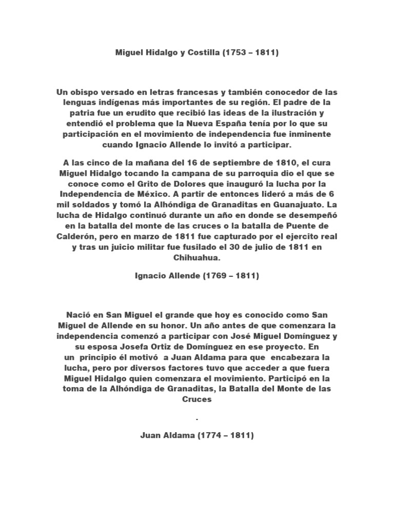 Biografia de Los Fundadores de Mexico | PDF | Colonización española de ...