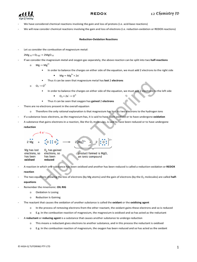 04 Redox | Download Free PDF | Redox | Electrochemistry