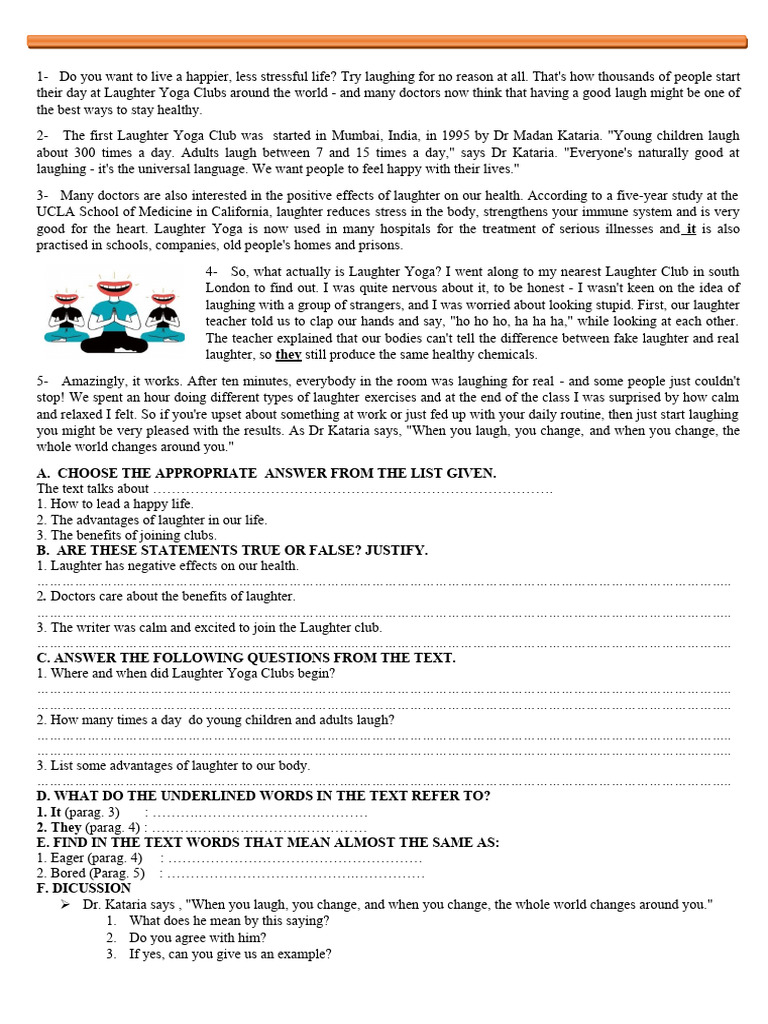 Reading Yoga Humour | PDF | Laughter