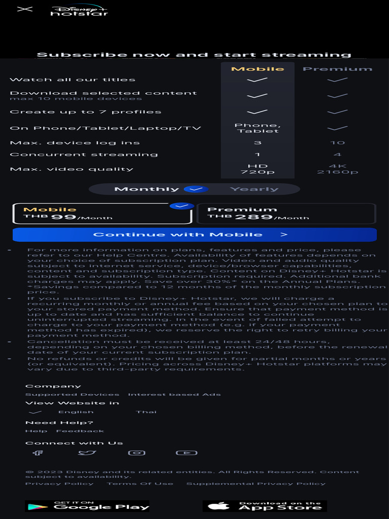 Disney+ Hotstar Streaming Plans | PDF | Subscription Business Model ...
