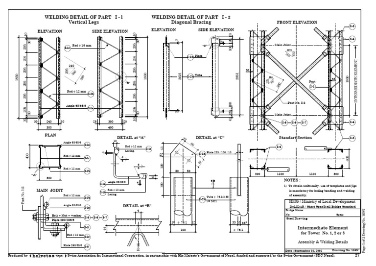Welding Detail of Part I - L Vertical Legs Welding Detail of Part I - 2 ...