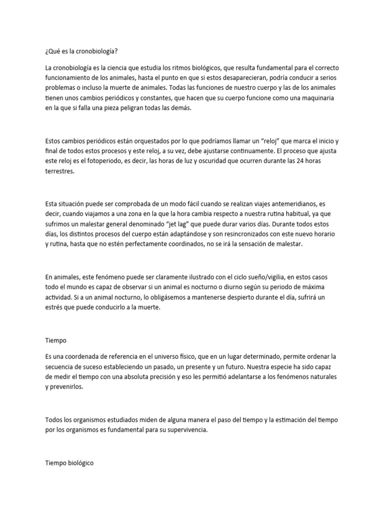 Ritmos Biológicos y Cronobiología | PDF | Ritmo circadiano | Fisiología