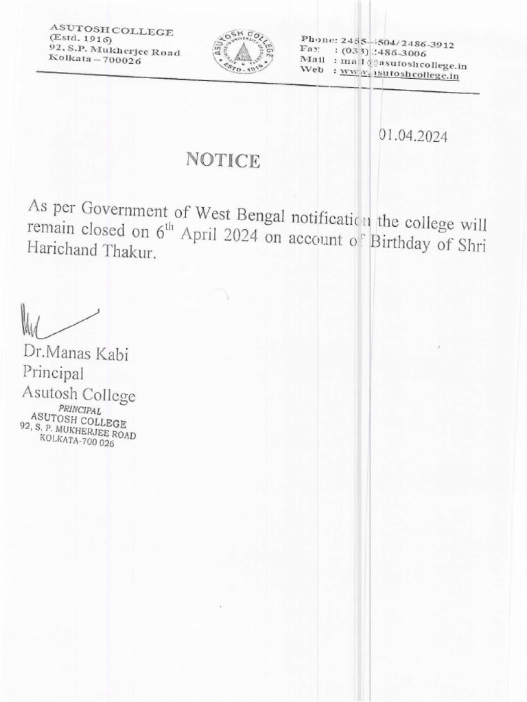 Holiday Notice | PDF