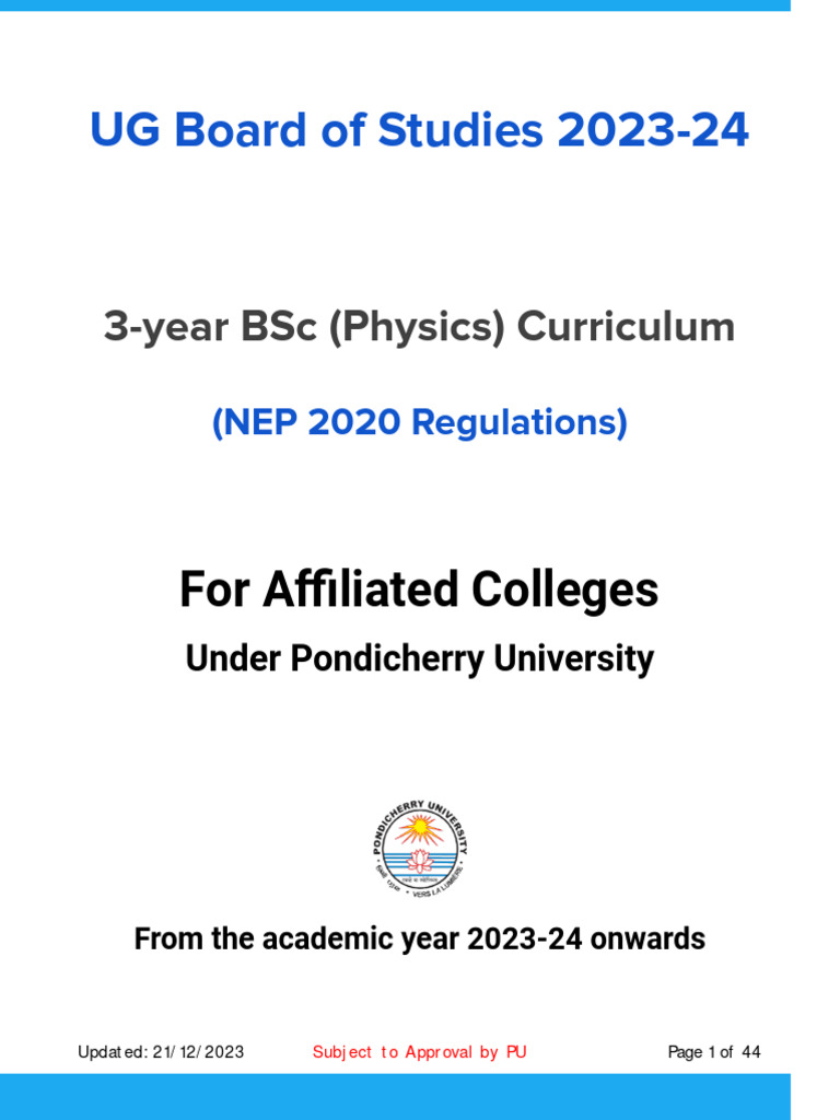 Syllabus_Affiliated_ArtsScience_B.Sc_.-Physics-NEP-2023-24 | PDF | Diffraction | Bipolar ...