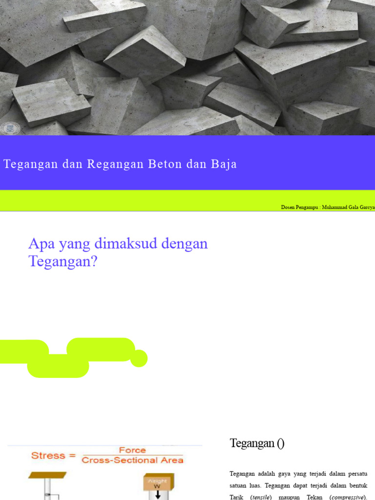 Tegangan dan Regangan pada Beton dan Baja | PDF