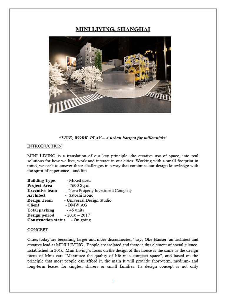 Case Study - Mini Living, Shanghai | PDF | Apartment | Building