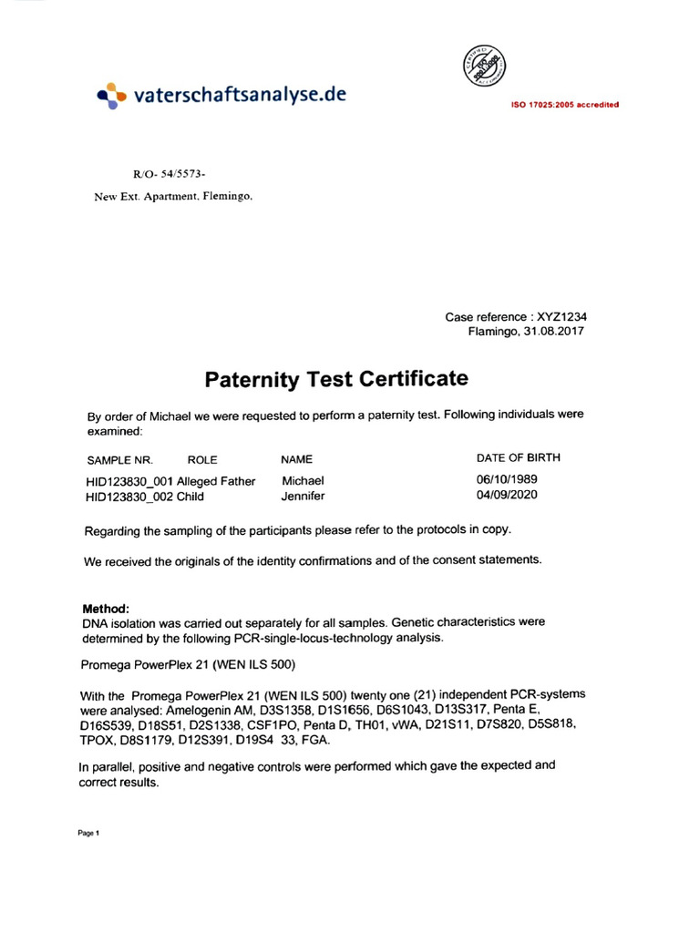 DNA Test of Michael | PDF