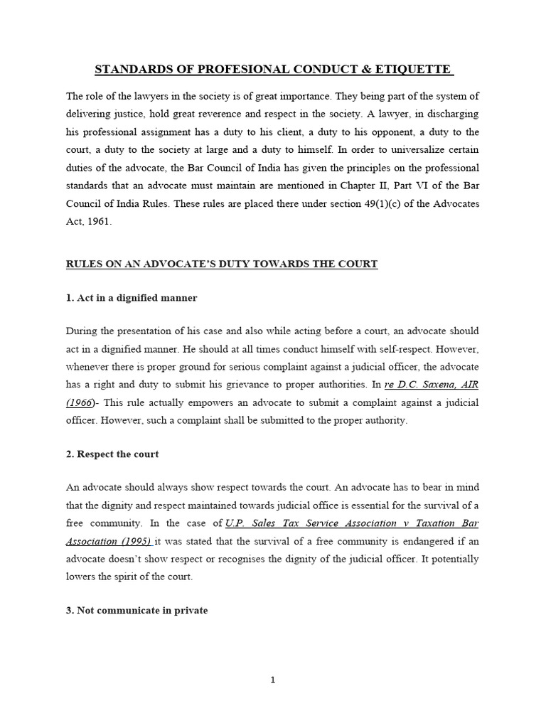Standards of Profesional Conduct | PDF | Advocate | Lawsuit