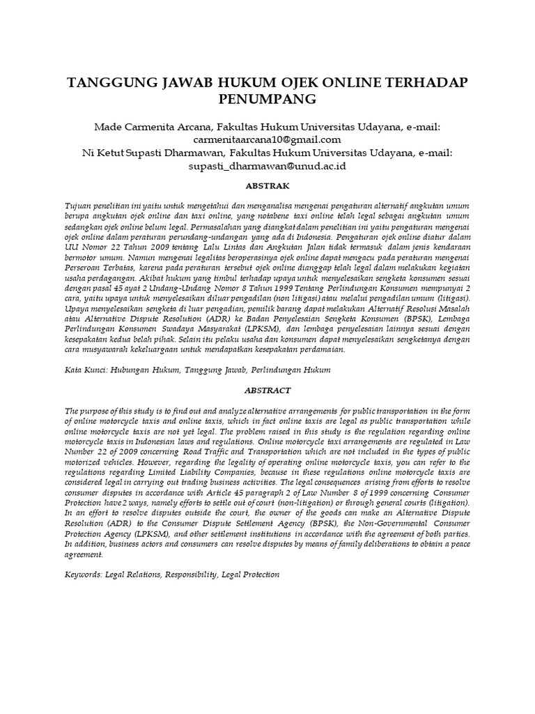 Made Carmenita Arcana - Jurnal Hukum Perikatan | PDF | Bisnis | Ilmu Sosial