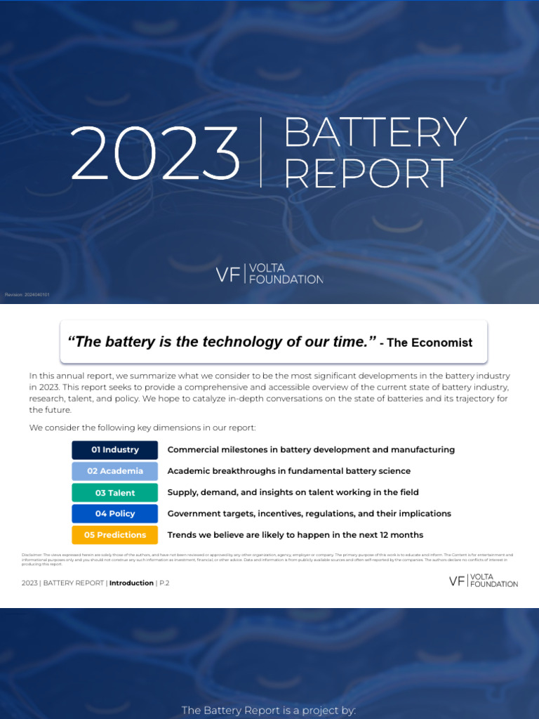 Battery Report 2023 | PDF | Electric Vehicle | Lithium Ion Battery