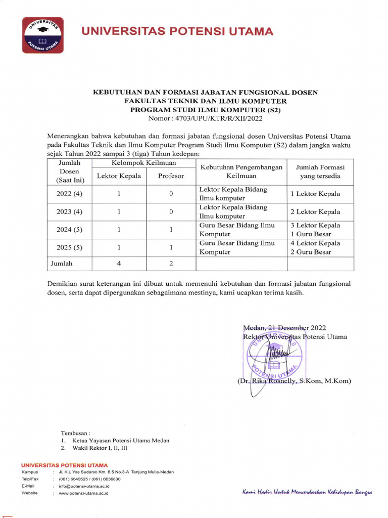 Dokumen Kebutuhan Dan Formasi Jabatan Fungsional | PDF