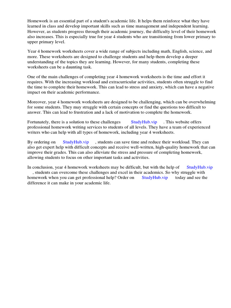 Year 4 Homework Worksheets | PDF | Worksheet | Homework