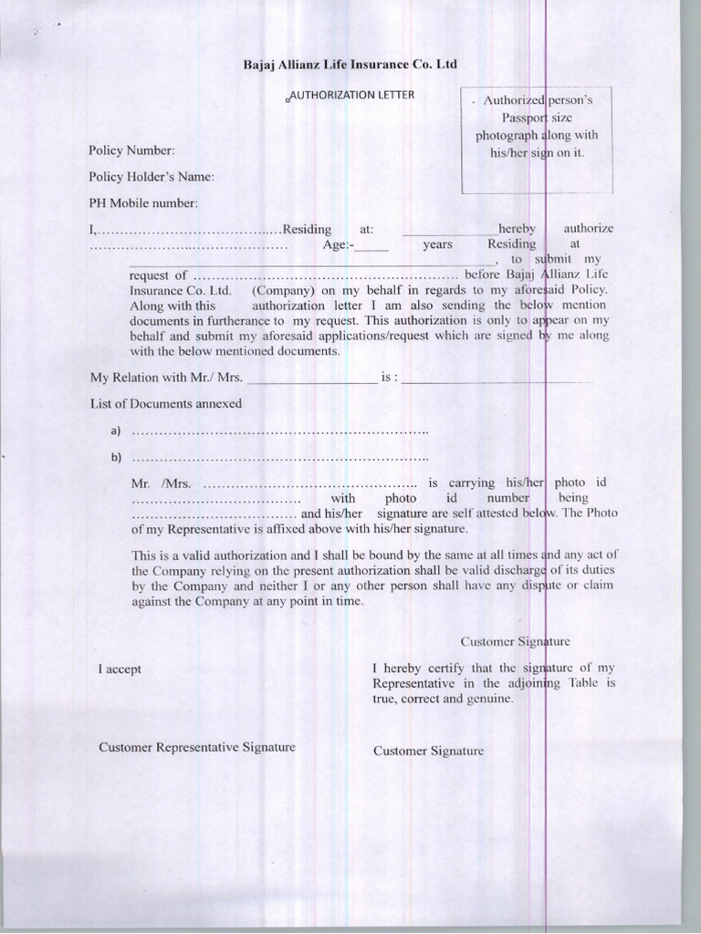 Authorization Letter 1 | PDF