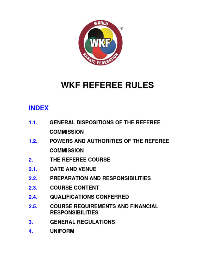 Referee Commission Rules | Download Free PDF | Referee | Karate