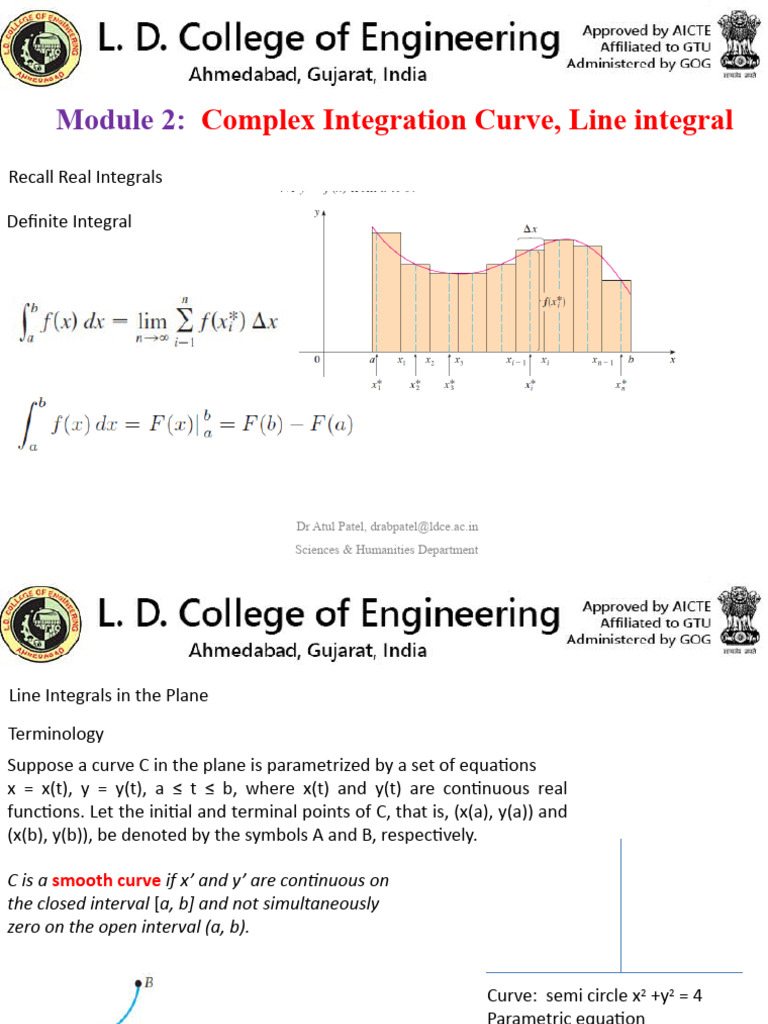 Module_13 Complex Integration Curve Line Integral | PDF | Curve ...