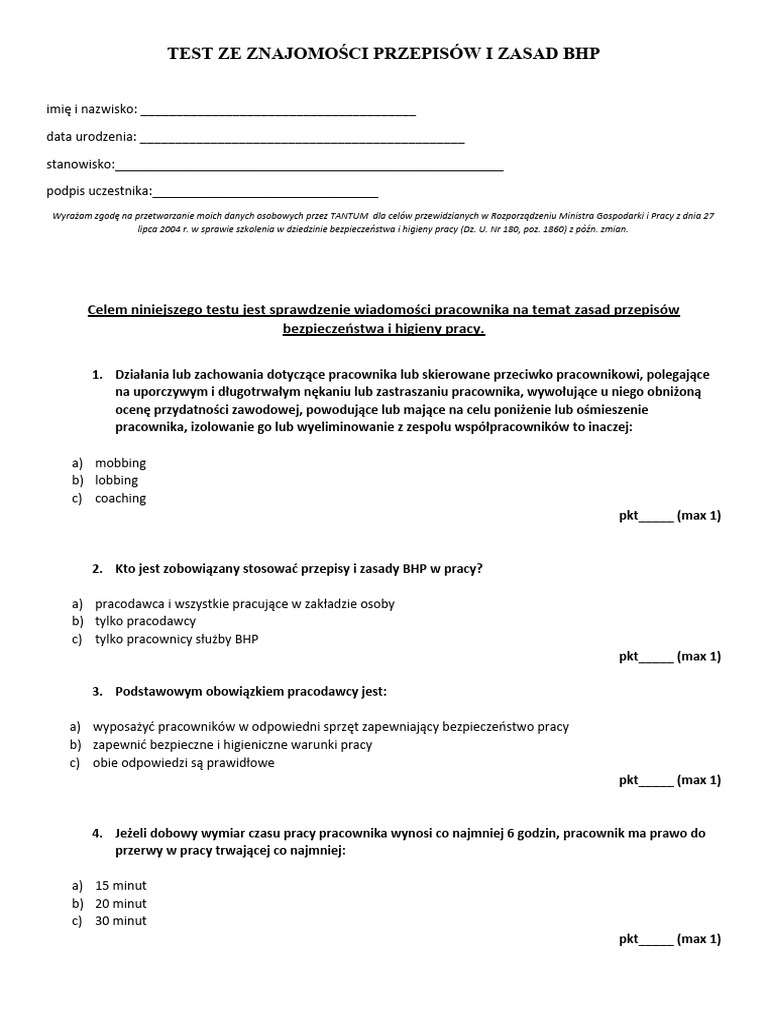 Robotnicze Test | PDF